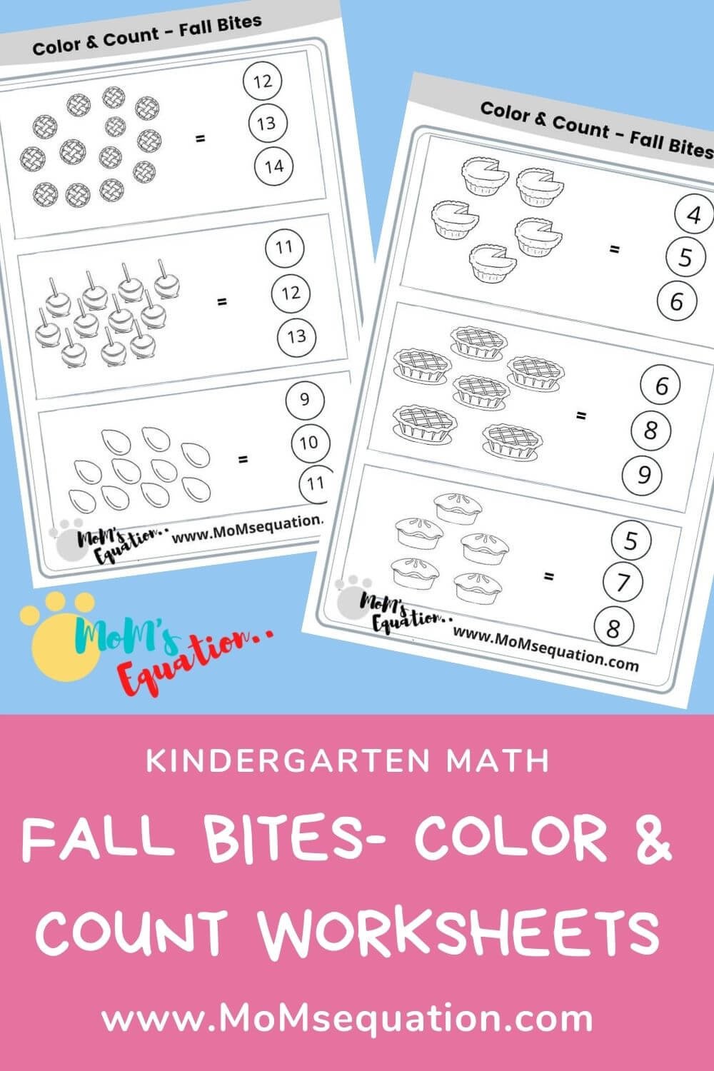 Subtraction Worksheets for Kindergarten - Color & Learn - Mom'sEquation