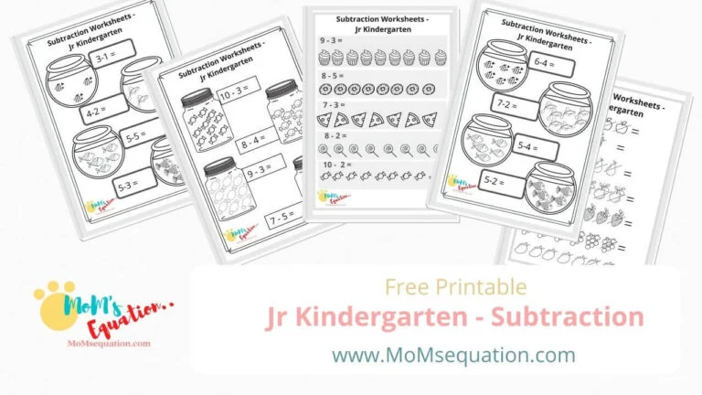 Subtraction Worksheets for Kindergarten - Color & Learn - Mom'sEquation