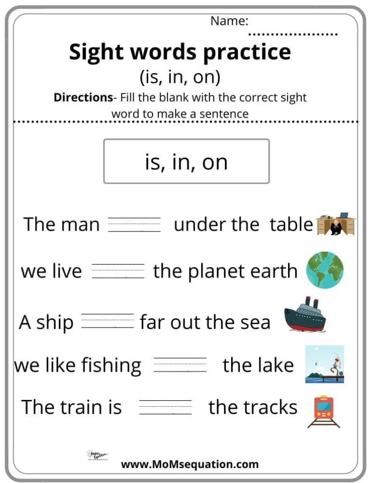 Simple Sight Words Sentences Book For Kindergarten. - Mom'sEquation