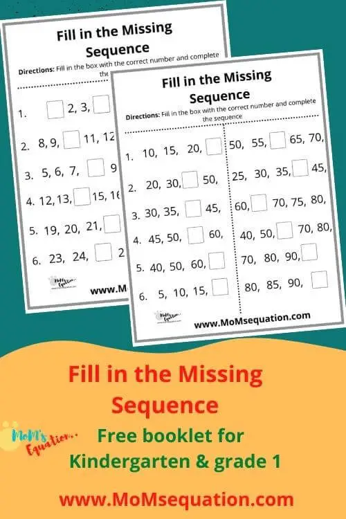 Fill In The Missing Numbers Worksheets 1 100 Mom sEquation