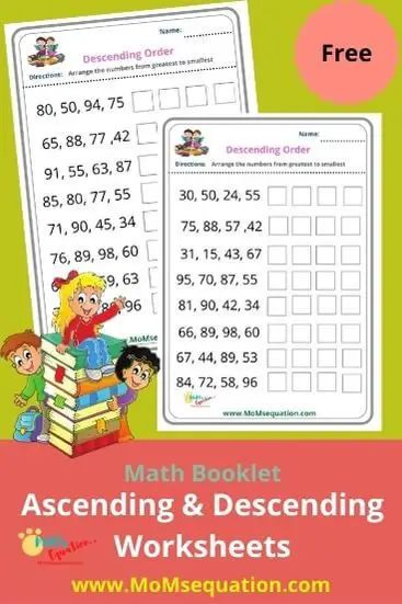 Ascending And Descending Order Worksheet Booklet For Kids Free Pdf 