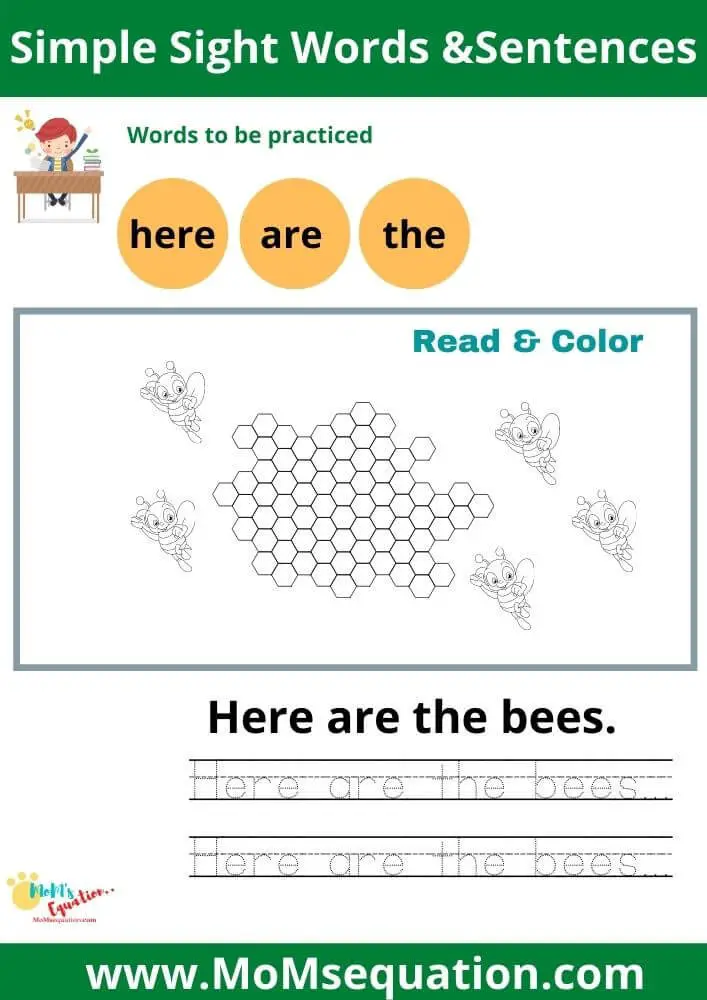 Simple Sight Words Sentences Book For Kindergarten. - Mom'sEquation