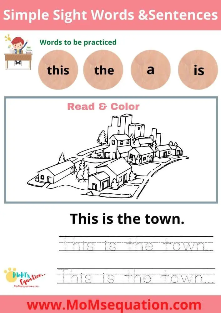 Simple Sight Words Sentences Book For Kindergarten. - Mom'sEquation