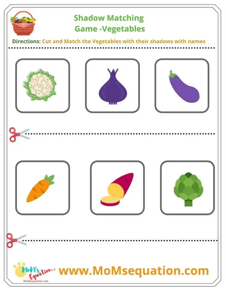 Cut And Paste Fruits & Vegetable Worksheets For Preschool - Mom'sEquation