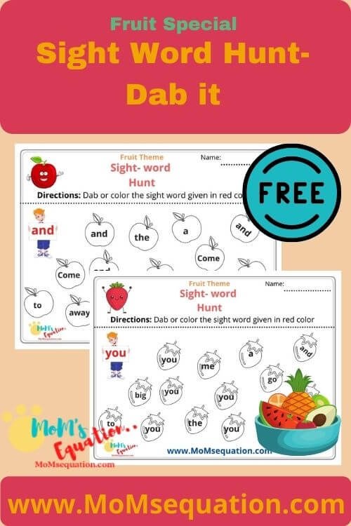 Pre-Primer Sight Words Activity Sheets -16 Page Pdf - Mom'sEquation