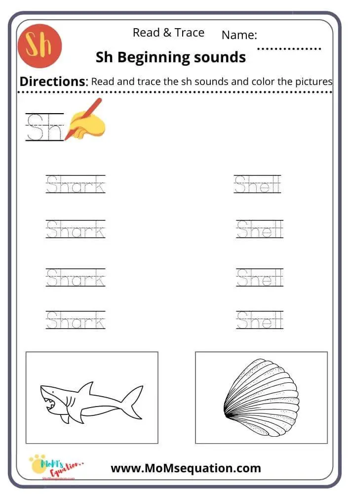 SH Digraph Booklet Worksheets - Free Pack - Mom'sEquation