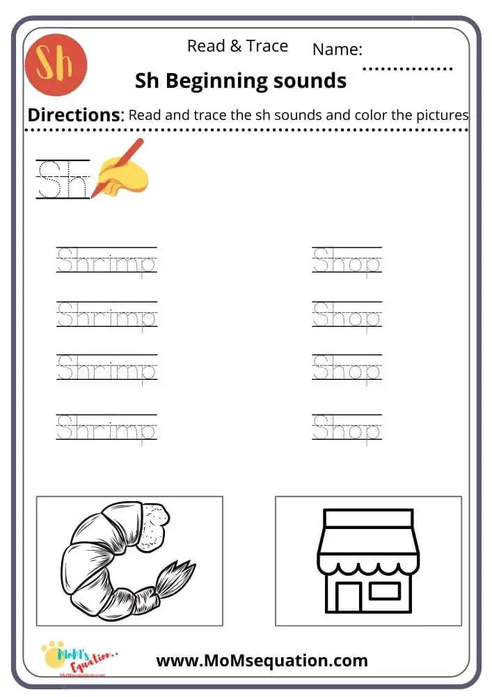 SH Digraph Booklet Worksheets - Free Pack - Mom'sEquation
