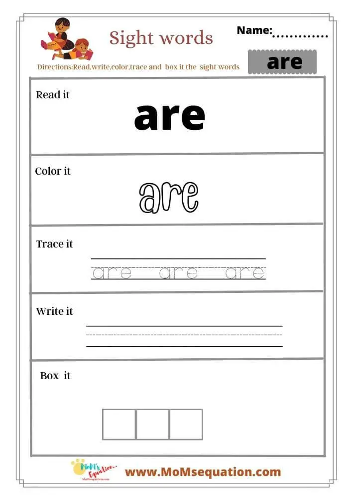 Read & Trace Sight Words For beginners - Mom'sEquation