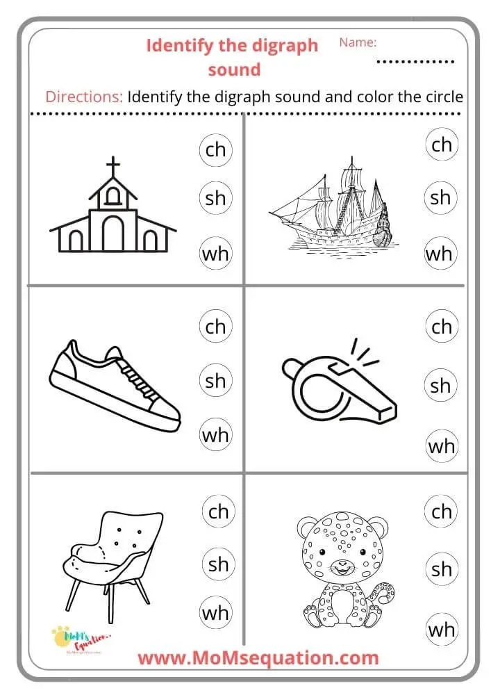 Identify The Beginning Digraphs Worksheets - Mom'sEquation