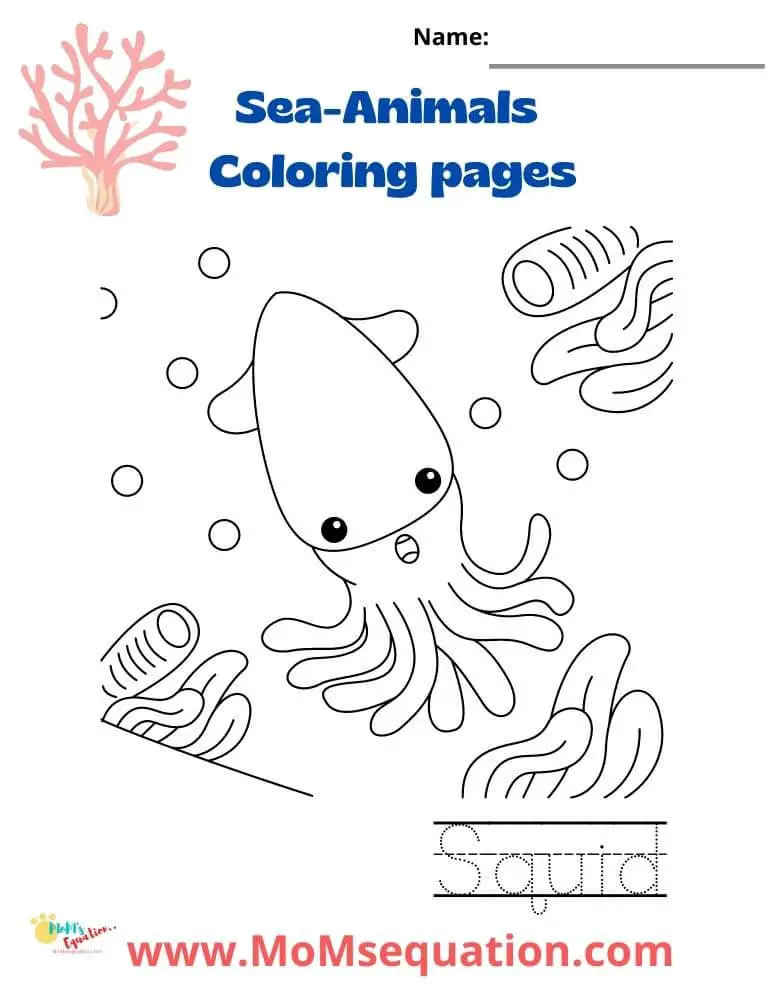 Sea-Animals Coloring Pages Pdf - Mom'sEquation