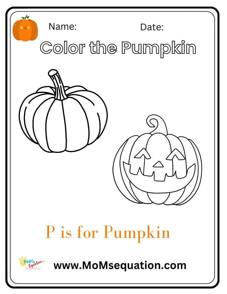 Halloween Pumpkin Activity Worksheets PDF - Mom'sEquation