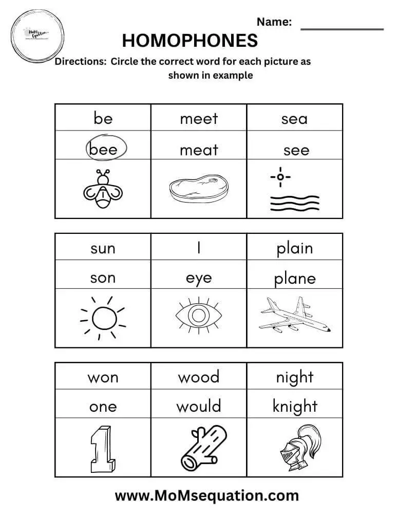 Homophones worksheets PDF for first graders -Free printable PDF - Mom ... Homophones worksheets PDF for first graders -Free printable PDF - Mom ...