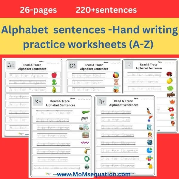 Alphabet Tracing And Coloring Worksheets - Free 26 page Bundle - Mom ...