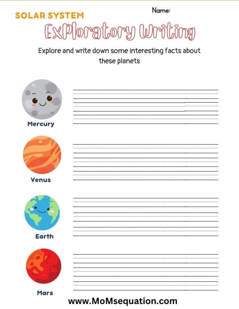 Solar system Coloring Pages and Activity worksheets - Mom'sEquation