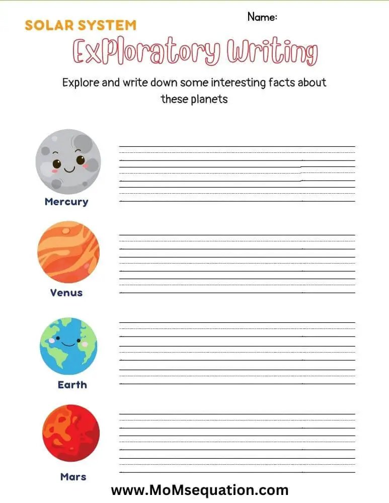 Solar system Coloring Pages and Activity worksheets - Mom'sEquation