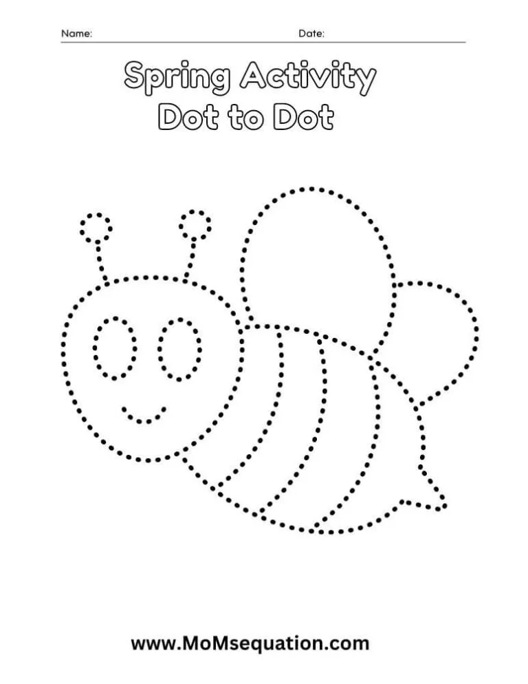 Spring Activity Sheets -Dot To Dot Activity - Mom'sEquation